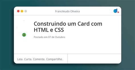 Construindo Um Card HTML E CSS
