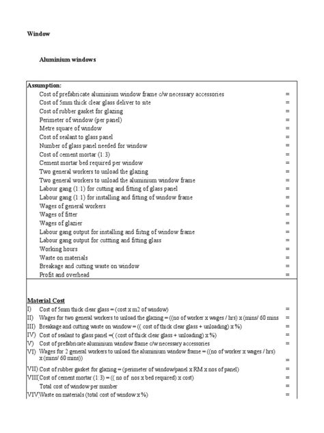 Windows Build Up Rate Download Free Pdf Window Building Engineering