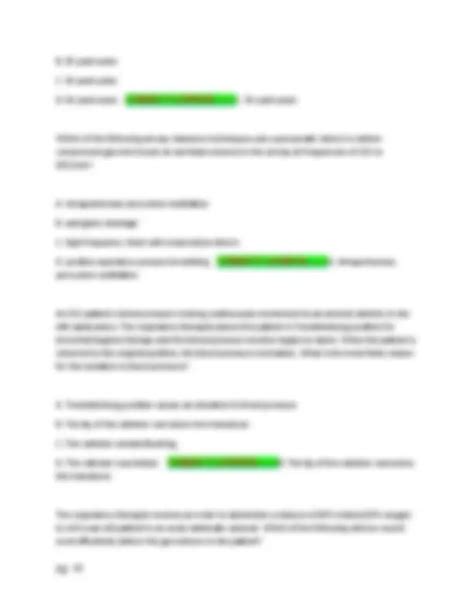 Respiratory Therapy Final Exam Questions Answers Kettering TMC