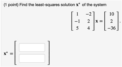 Solved 1 Point Find The Least Squares Solution X Of The
