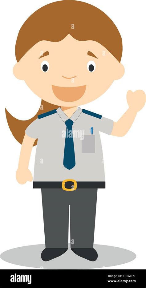 Cute Cartoon Vector Illustration Of A Bus Driver Women Professions Series Stock Vector Image