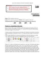 Groundwater Lab Lesson Docx Geo Sci 100 Introduction To The Earth Copy Packet Spring 20