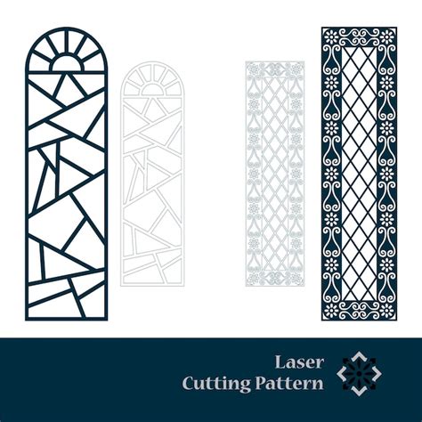 레이저 및 Cnc 컷 템플릿 패턴 금속 절단 또는 나무 조각 패널 디자인 프리미엄 벡터