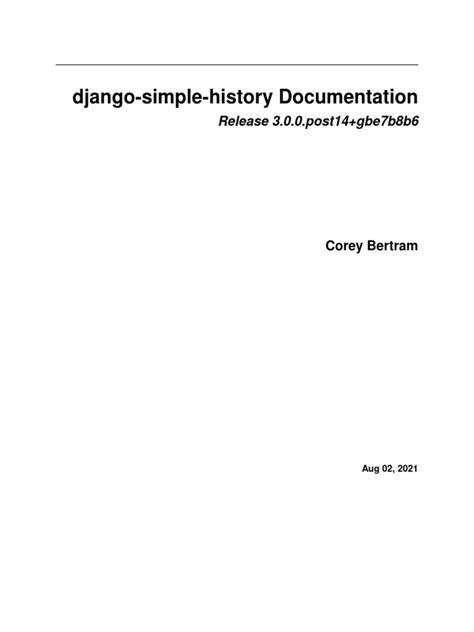 Django Simple History Readthedocs Io En Latest Pdf Table Database