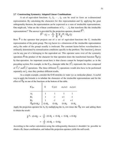 Symmetry Adapted Linear Combinations And MO Theory