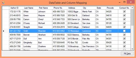 Data Mapping In Ado Net