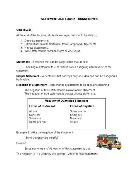 Week 1 Statement And Logical Connectives Pdf If And Only If