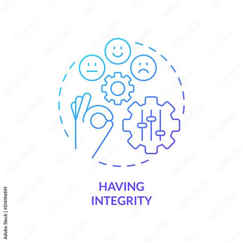 Having Integrity Blue Gradient Concept Icon Self Management Skill