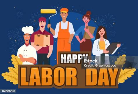 행복한 노동절 다양한 직업 다양한 노동자 손에 도구를 들고 서 있는 사람들 낮에 대한 스톡 벡터 아트 및 기타 이미지 낮