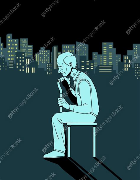 외로움 컨셉 한명 사람의수 어두운표정 감정 마음챙김 정신건강 주제 우울 슬픔 생각 컨셉 노인