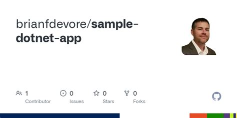 GitHub Brianfdevore Sample Dotnet App