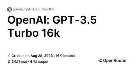 gpt 3 5 turbo 16k api providers stats openrouter