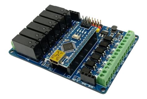 7 pzas plc nano control shield arduino 6 entradas 6 salidas envío gratis