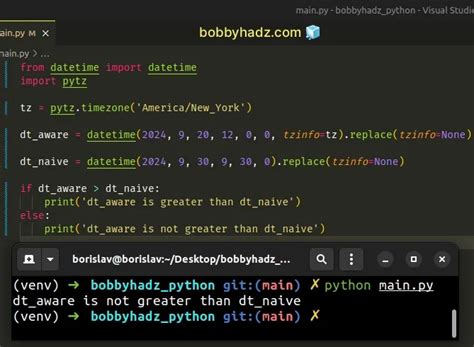 Cant Compare Offset Naive And Offset Aware Datetimes Fix Bobbyhadz