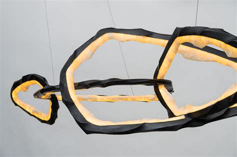 Markus Haase Blackened Bronze And Onyx Circlet Light Sculpture Ii De