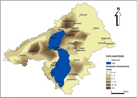 The Map Of Hydraulic Conductivity Distribution Download Scientific