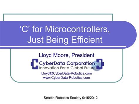 C For Microcontrollers Ppt