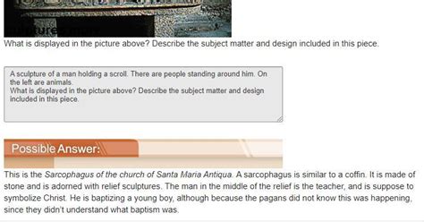 answer the following question in 3 4 complete sentences a sculpture of a man holding a scroll
