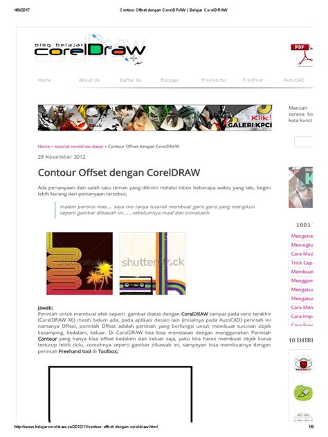 Contour Offset Dengan Coreldraw Belajar Coreldraw Pdf