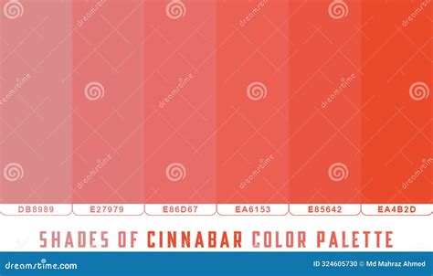 Cinnabar Tone Color Shade Background With Code And Name Illustration