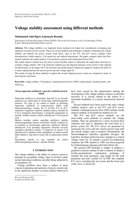 PDF Voltage Stability Assessment Using Different Methods