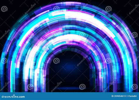 Futuristic Shining Tunnel With Stream Of Lines Animation Beautiful Dive Into Cyber Space Of