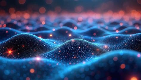 Surreal Digital Landscape Abstract Tech Waves Glowing Particles Dynamic Movement Modern