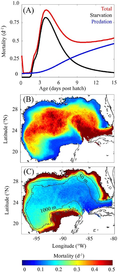 A Mortality Rate D −1 A Function Of Age Days Post Hatch With
