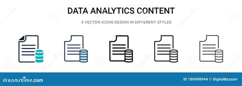 Data Analytics Content Icon In Filled Thin Line Outline And Stroke Style Vector Illustration