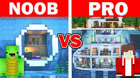 Mikey JJ NOOB Vs PRO MODERN UNDERWATER HOUSE BUILD CHALLENGE Maizen YouTube