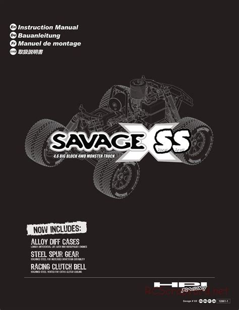HPI Manual Savage X SS 861 RCScrapyard Radio Controlled Model Archive