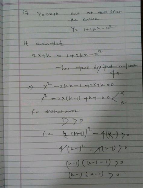Find The Of Values Of The Constant K Which The Line Y X K Meets The Curve Y