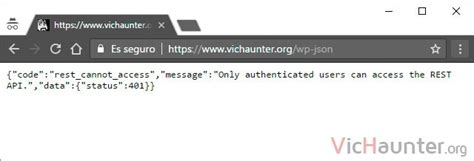 Cómo desactivar JSON REST API en WordPress VicHaunter org