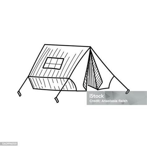 손으로 그린 텐트 낙서 아이콘 손으로 그린 검은 색 스케치 기호에 서명합니다 흰색 배경입니다 격리 플랫 디자인 개체 그룹에 대한 스톡 벡터 아트 및 기타 이미지 Istock