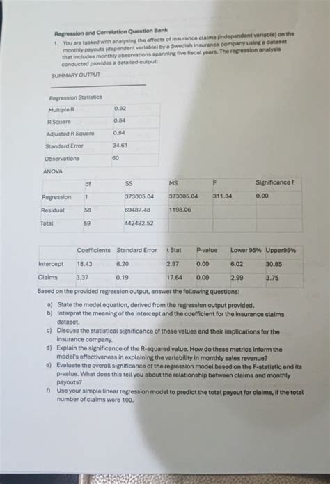 Regression And Correlation Question Bank 1 StudyX