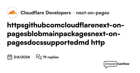 Cloudflarenext On Pagesblobmainpackagesnext On Pagesdocssupportedmd