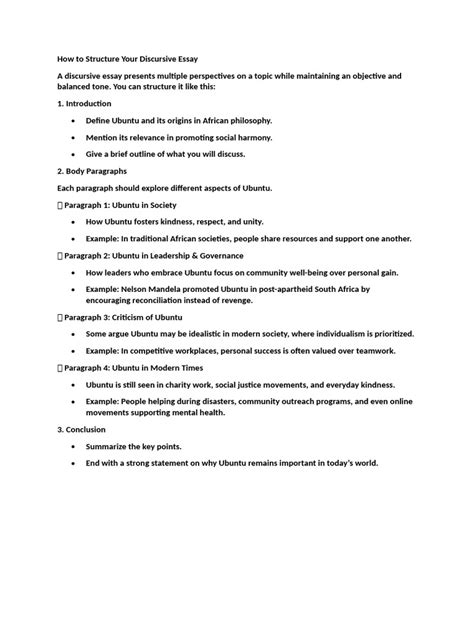 How To Structure Your Discursive Essay Pdf