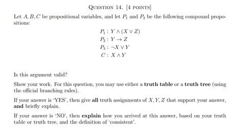 Solved Question 14 4 Points Let A B C Be Propositional