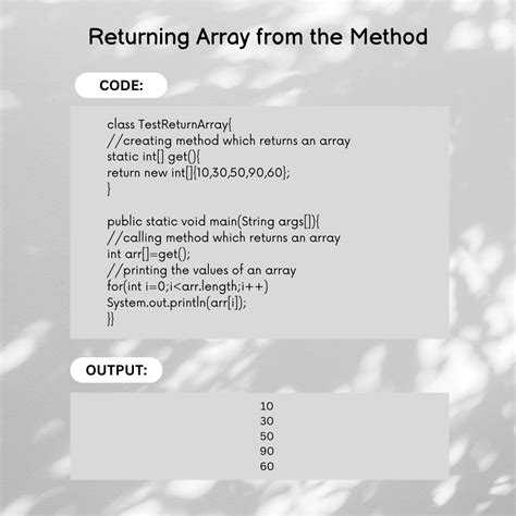 Returning Array From The Method Rjavaprogramming