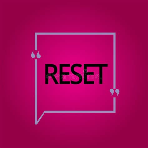 Handwriting Text Writing Reset Concept Meaning Cause Device Return To Its Factory Mode Set