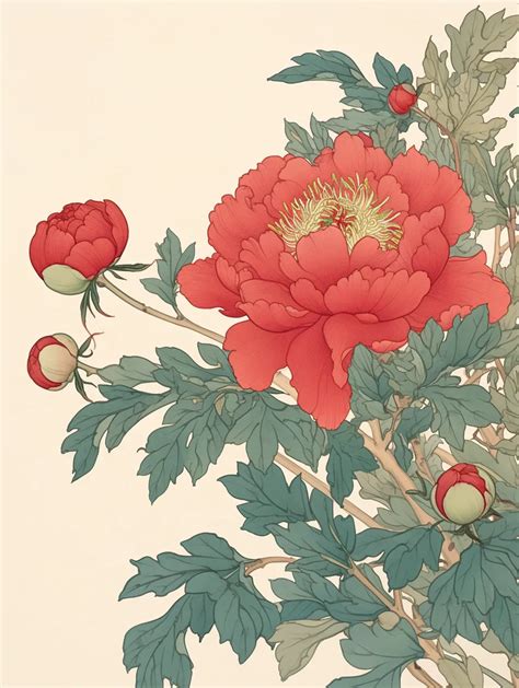 燃えるような牡丹｜イラスト・フリー素材なら「シンテリ」