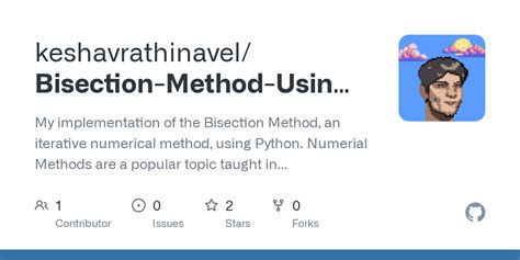 github keshavrathinavel bisection method using python my