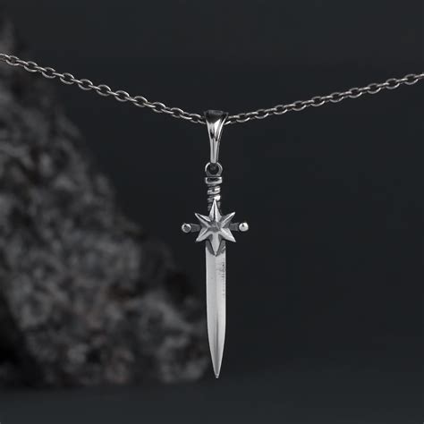 Sword Of The Knight Pendant Sterling Silver Oringo Meaningful Jewelry Made In Kharkiv