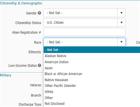 Race And Gender Dropdown Options Ventures