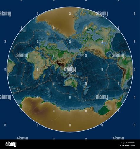 Philippine Sea Tectonic Plate On The Physical Elevation Map In The Lagrange Oblique Projection