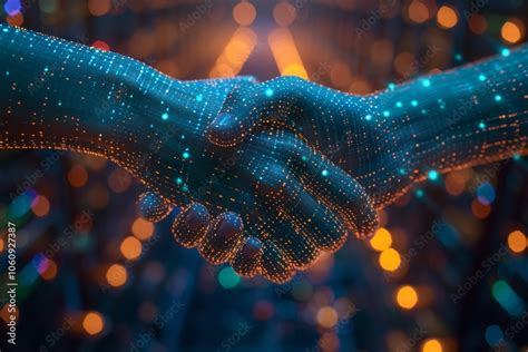 Client Server Handshake In Digital Futuristic Virtual Space