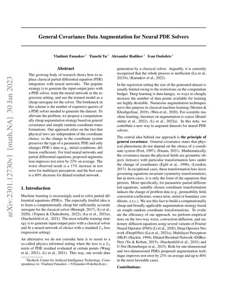 Pdf General Covariance Data Augmentation For Neural Pde Solvers