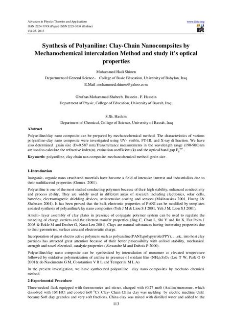Synthesis Of Polyaniline