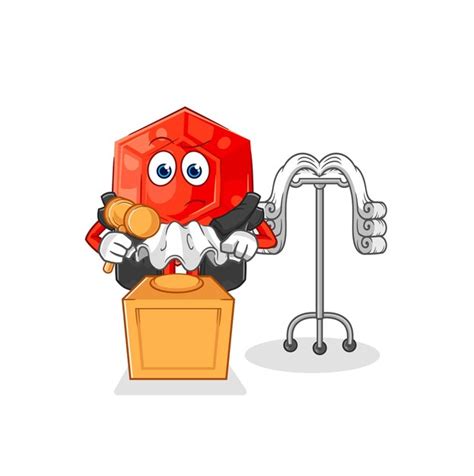 Premium Vector Ruby Judge Holds Gavel Character Vector