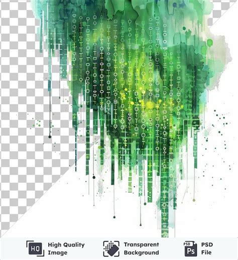 Transparent Background With Isolated Abstract Digital Code Vector Symbol Matrix Green Background